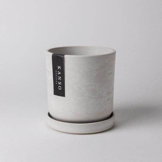 4” Signature Planter + Saucer | Stone White | The Licit Garden